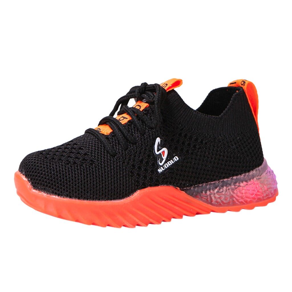 New Children Luminous Night Shoes Boys Girls Letter Sport Run Sneakers ...