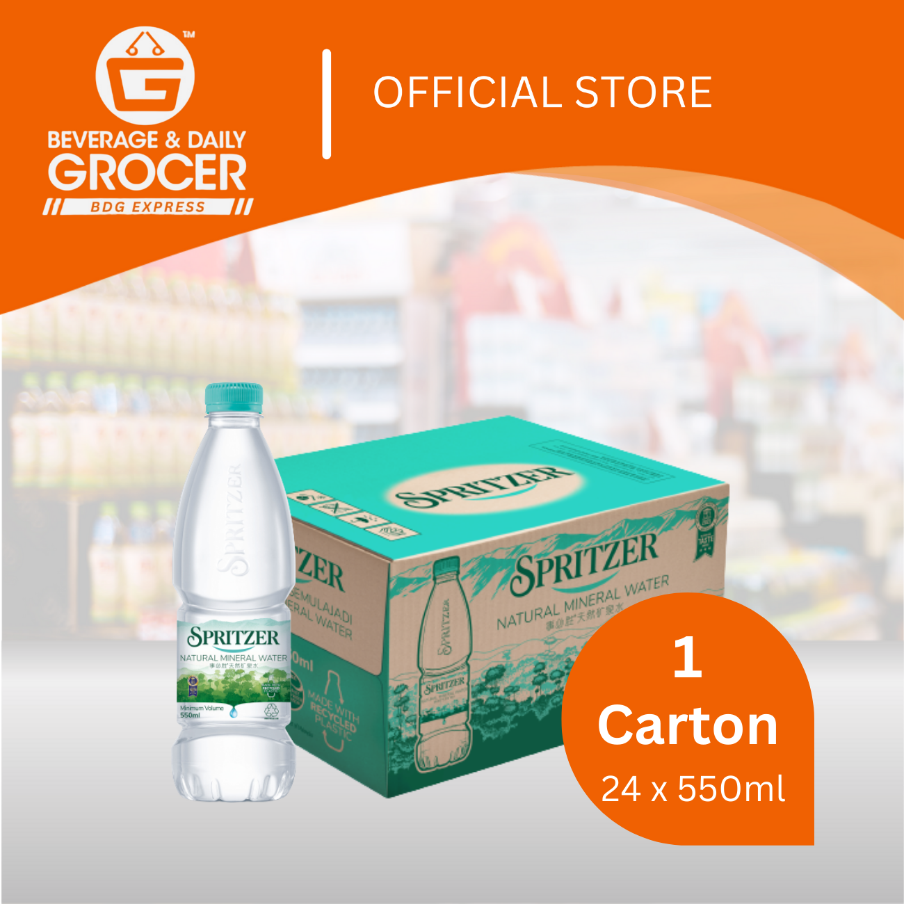 Spritzer Mineral Water ( 24 x 550ml ) 1 Carton | Lazada