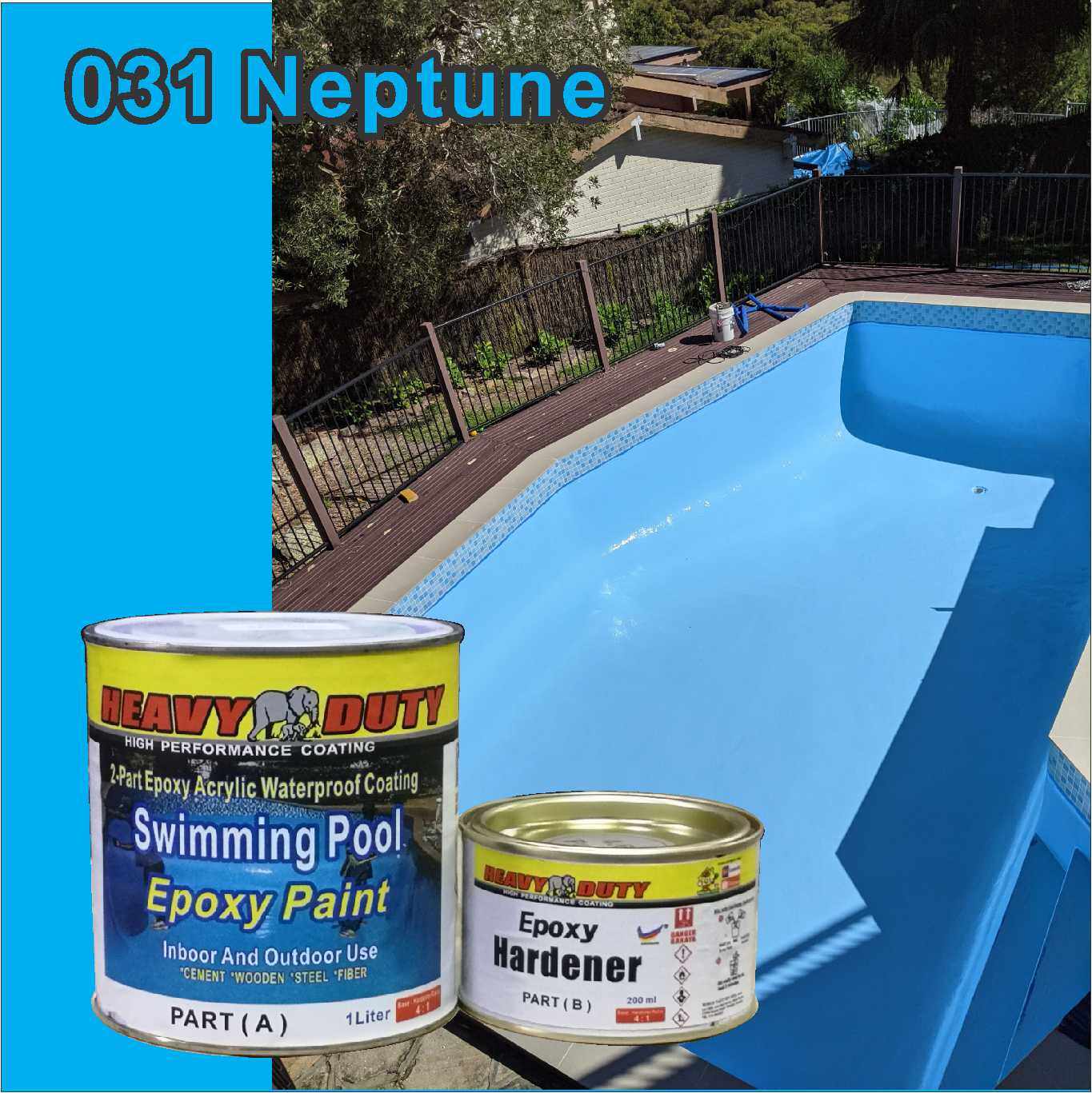 031 NEPTUNE SWIMMING POOL EPOXY PAINT /Heavy Duty • 2-Part Epoxy ...