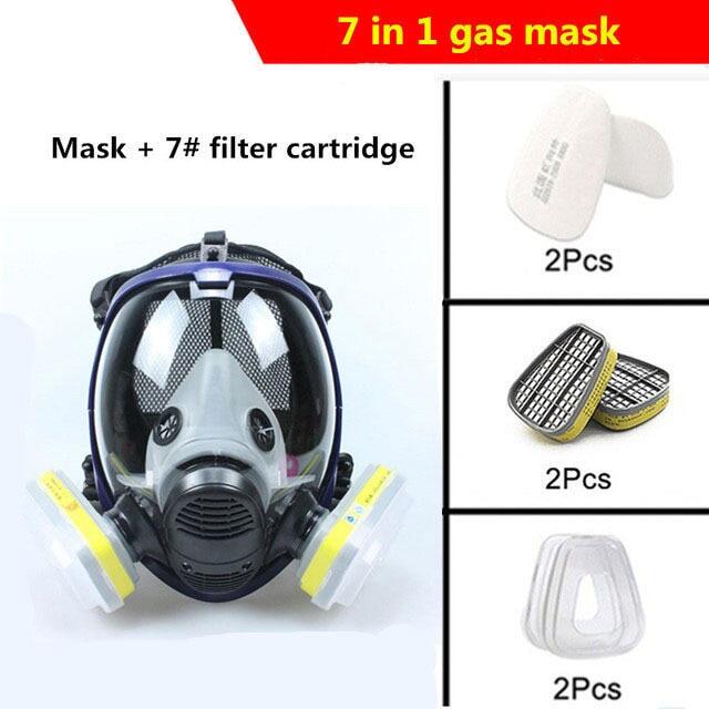 Chemical Mask 6800 7 In 1 Gas Mask Dustproof Respirator Paint Pesticide ...