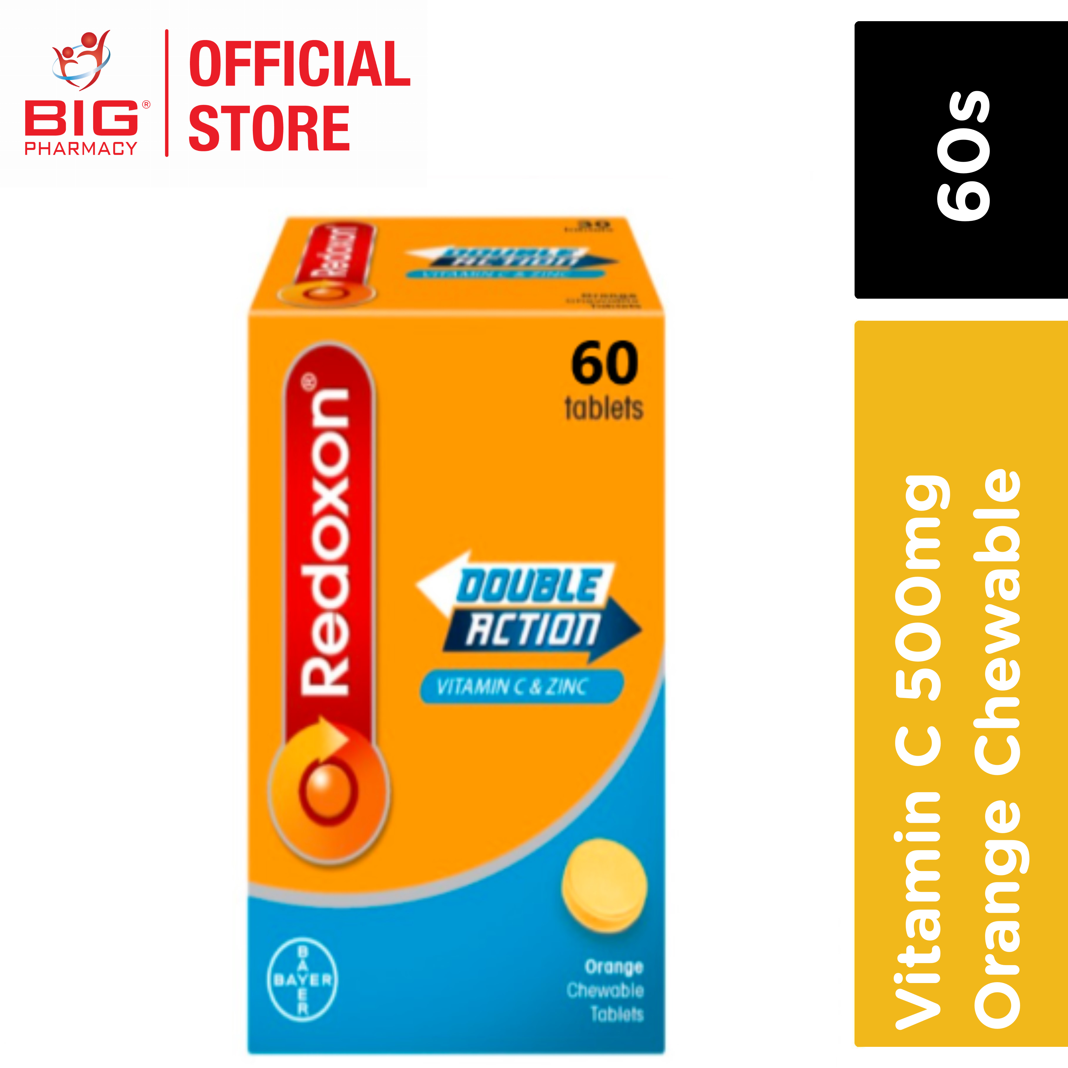 Redoxon Double Action Chewable Vitamin C 60 tablets | Lazada