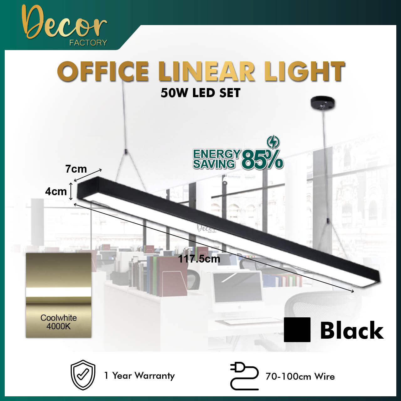 Home Linear Office Pendant Light LED T8 Linear Light Casing Kalimantang ...