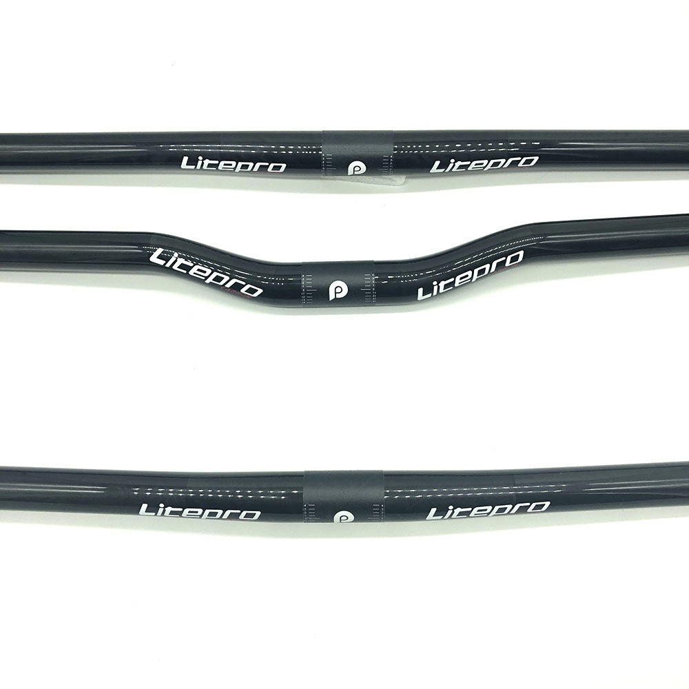 Litepro คาร์บอน MTB แฮนด์จักรยานพับได้ Brompton บาร์จับแนวนอน25.4*580 ...