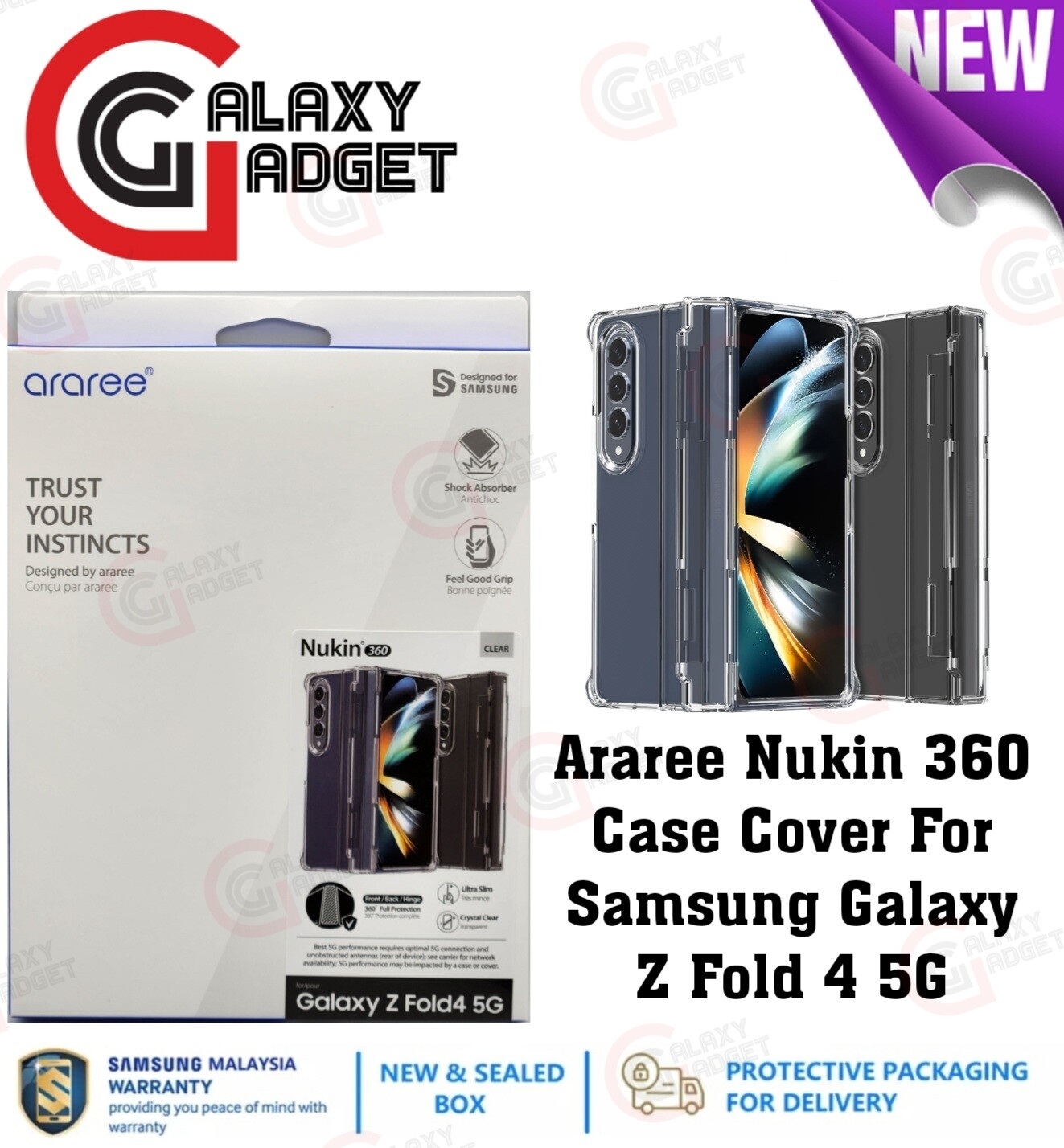 Original Araree Nukin 360 Case Cover For Samsung Galaxy Z Fold 4 5G ...