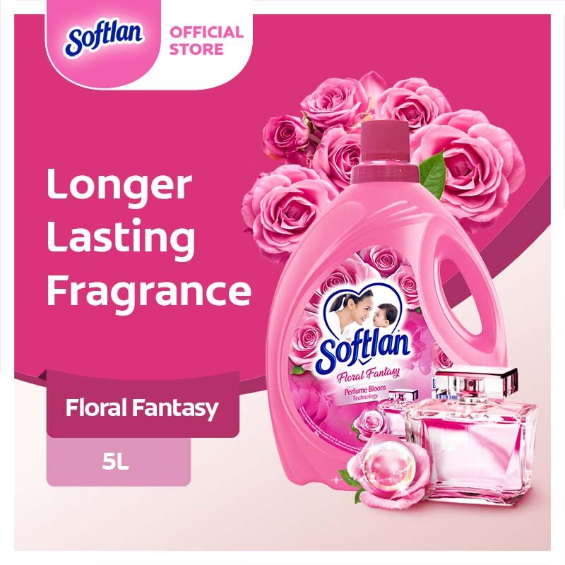 Softlan Floral Fantasy (Pink) Fabric Softener 5L | Lazada