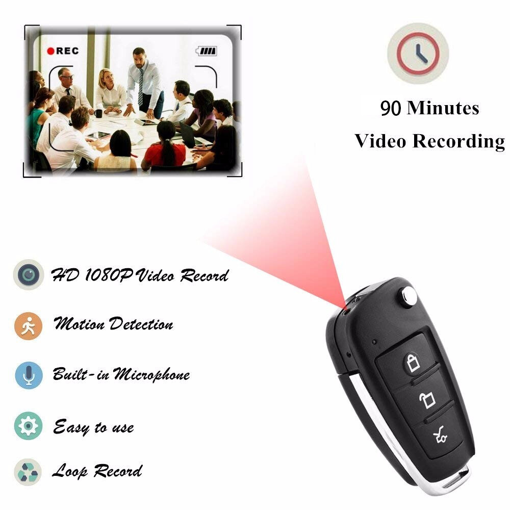 【ใหม่พร้อมสหรัฐอเมริกา Stock 】1080P Mini รถซ่อนหา Keychain DVR Motion ...