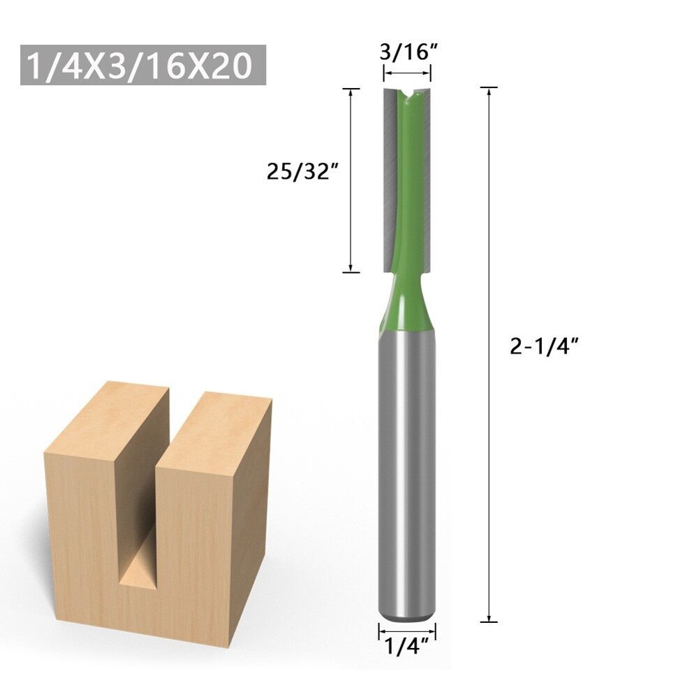 Double Flute Router Bit Drill For Wood Kit Set Single Flute Straight ...