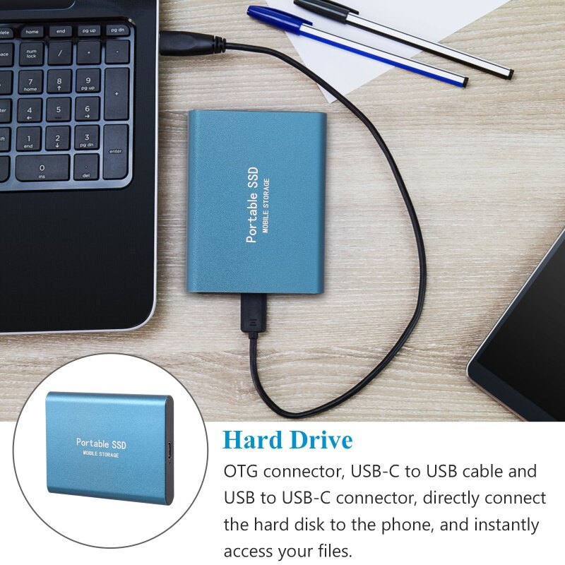 4TB Portable Hard Drive USB 3.1 Type-C External Solid State Drive ...