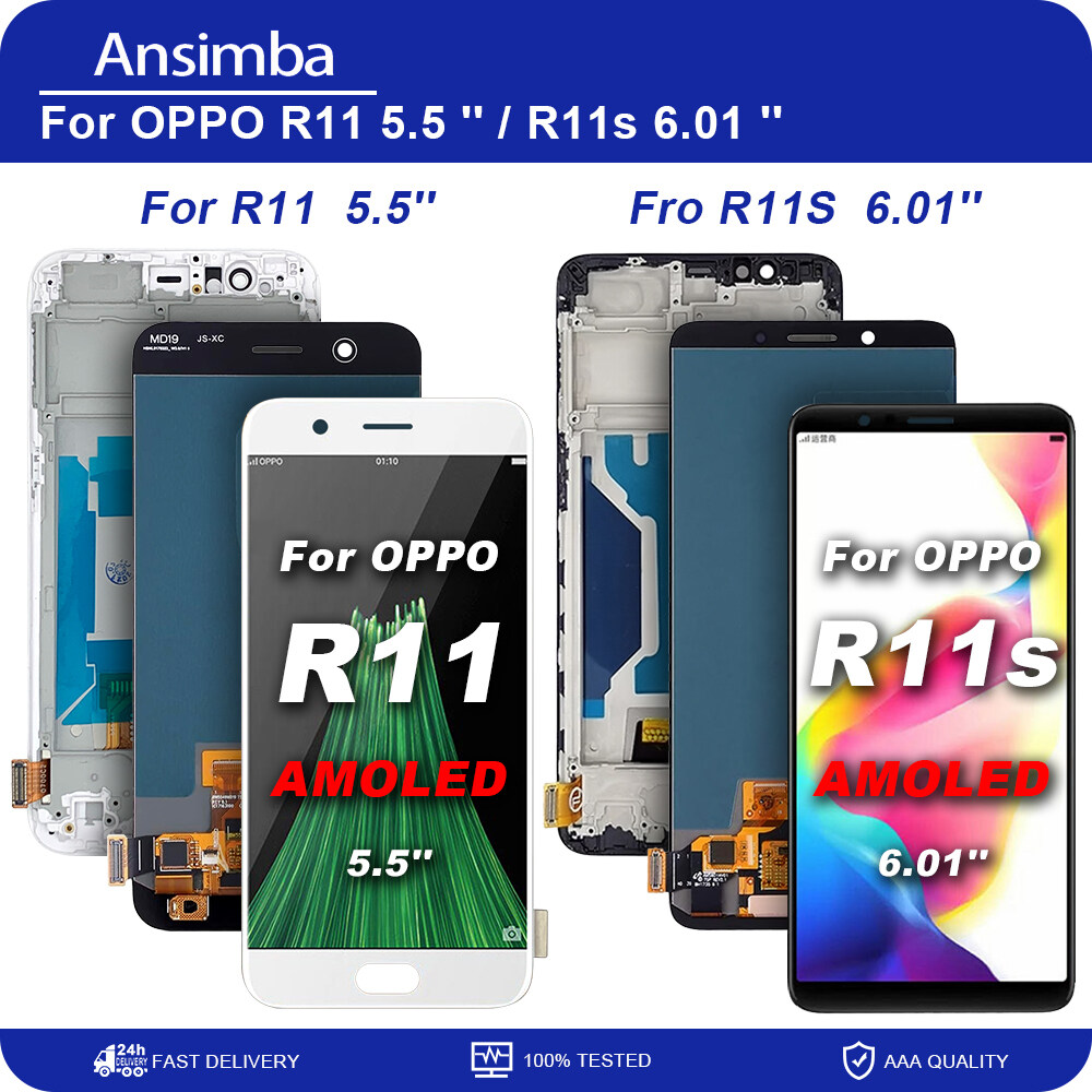 【โทรศัพท์ฟรี Original AMOLED LCD สำหรับ OPPO R11/R11s จอแสดงผล LCD Touch Screen Digitizer ...