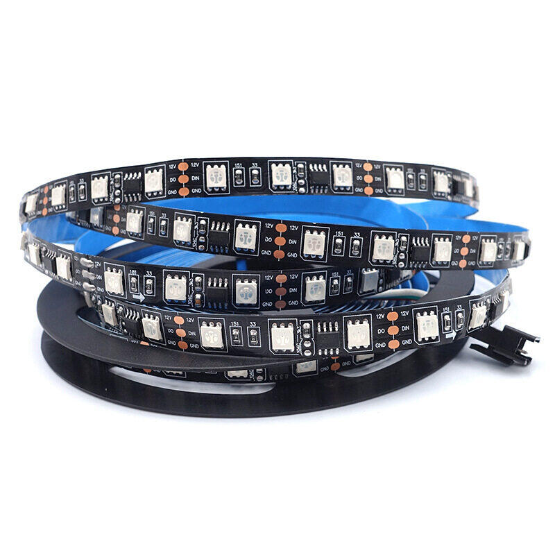 YTDMEN 5m WS2812 Led Strip Light DC 5V Addressable Smart RGB Led Strip Black / White PCB ...