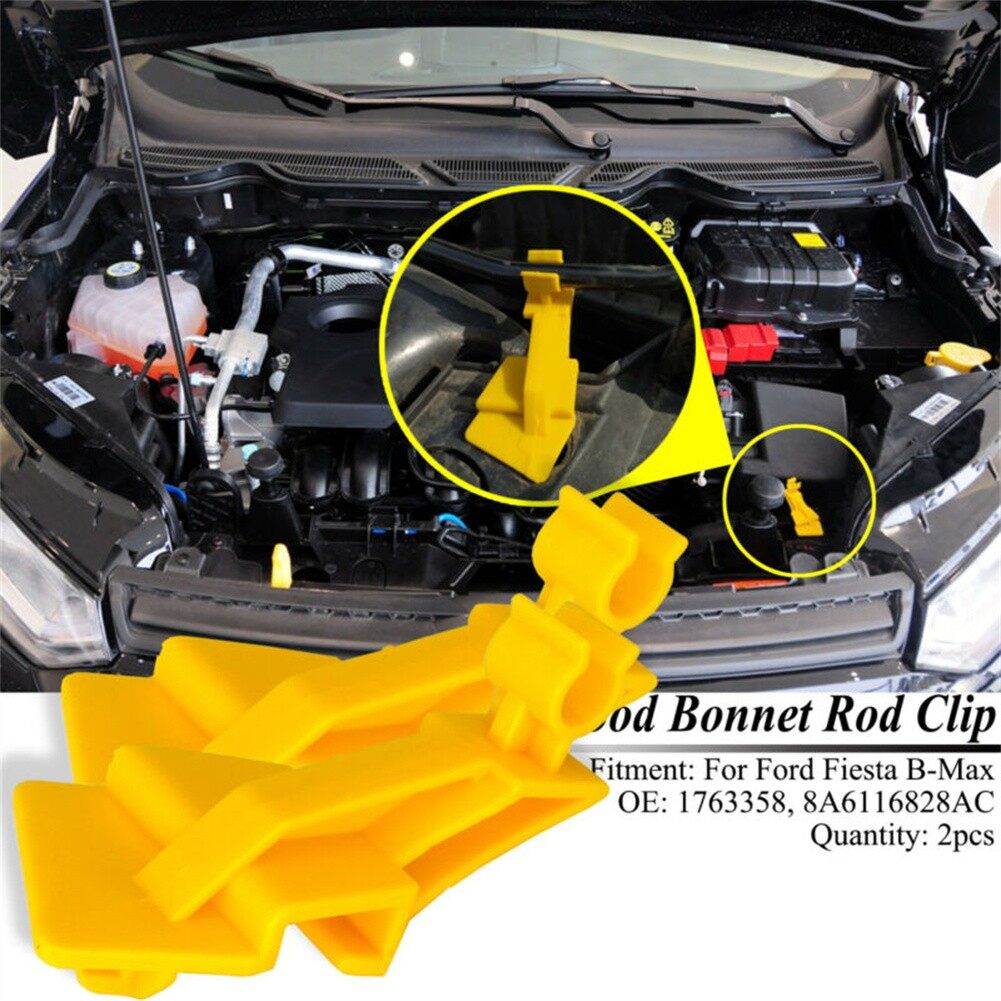 ทนทานหนีบคลิปฝากระโปรงหน้าสนับสนุนสีเหลือง1763358 8A61-16828-AC ...