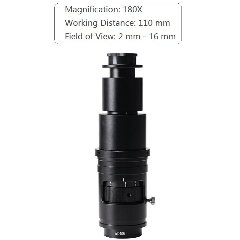 0.7X-5X Magnification Zoom C-Mount Objective Lens 120X 180X Depth of ...