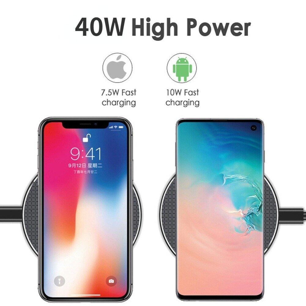 40W Fast Wireless Charger สำหรับเหมาะสำหรับ Samsung Galaxy S21 S20 S10 S9 USB Qi Charging Pad ...