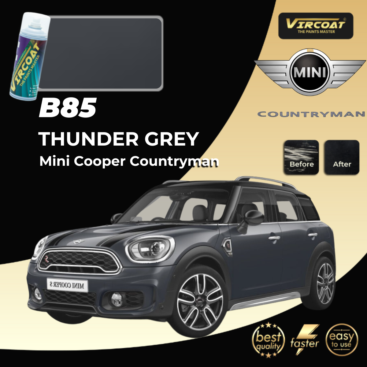 [Mini Cooper Countryman] VIRCOAT Aerosol Spray 2K Paint/ Car Body Touch ...