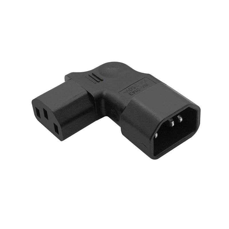 10A 3Pin IEC Connector Down UP 90 Angled IEC 320 C14 Male to C13 Female ...