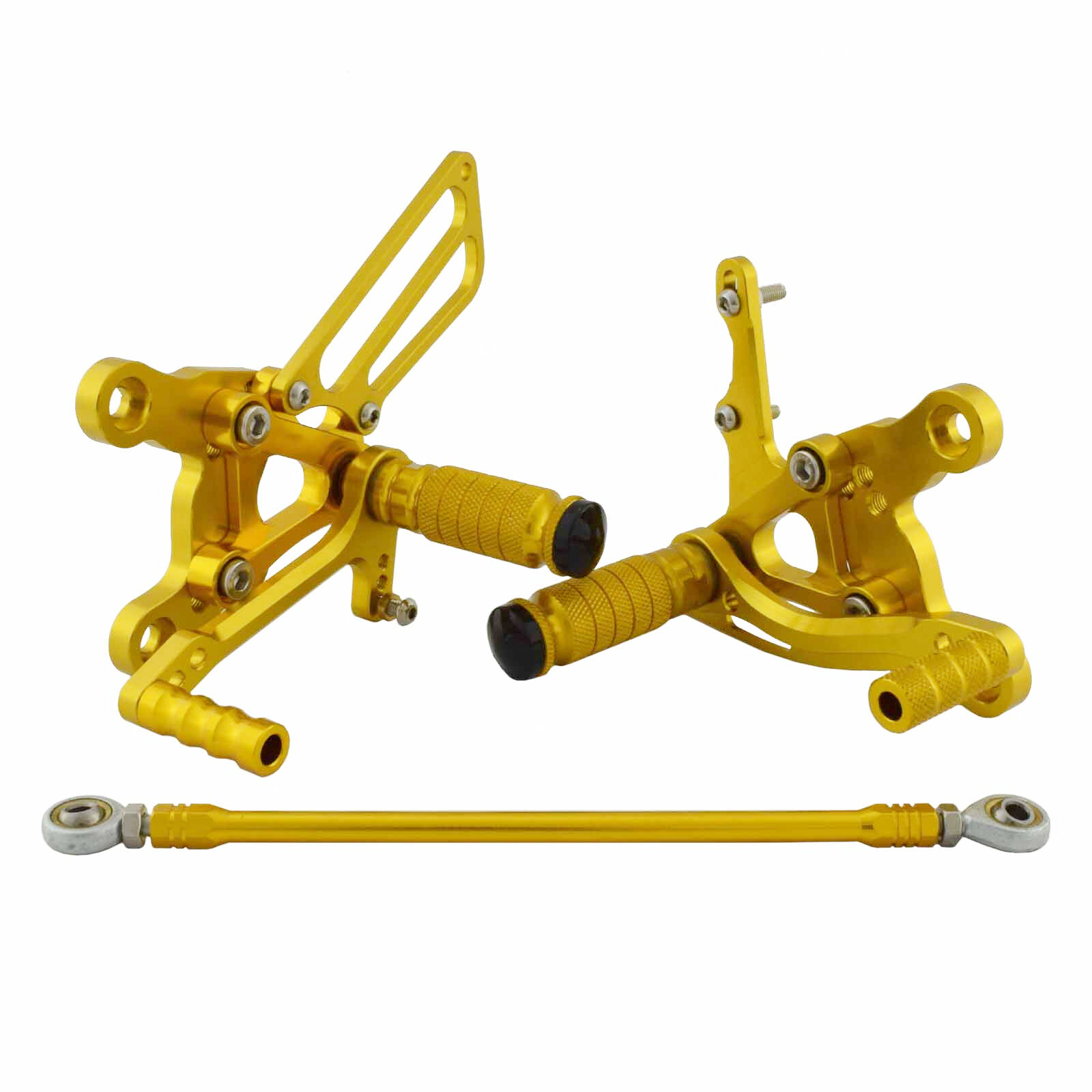 Gold CNC Billet Racing Adjustable Rearset Driver Footrests Footpegs ...