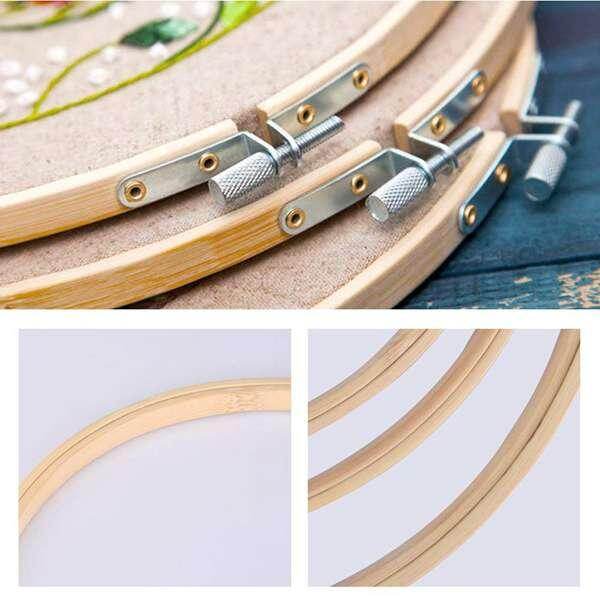 6 Inch Embroidery Hoops Wooden Round Bulk Bamboo Circle Cross Stitch ...