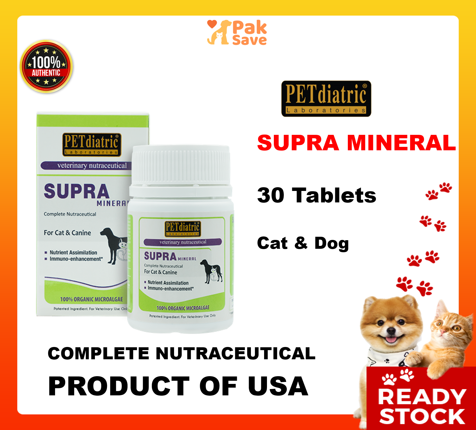 PETdiatric Supra Mineral 30 Tablets - Complete Nutraceutical ...