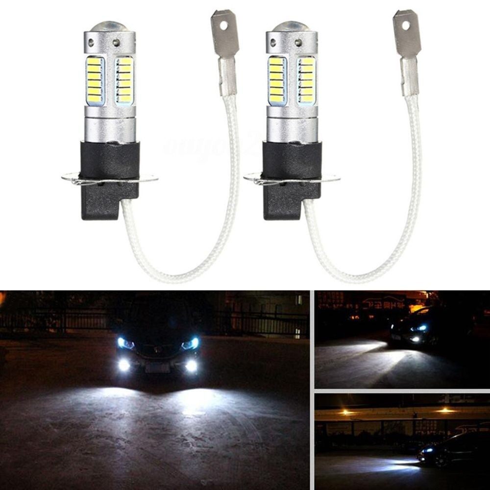 1Pcs H3 4014 55W 1100LM 6500K คุณภาพรถสูงรถยนต์ไฟฟ้าไฟตัดหมอกหลอดไฟ LED ...