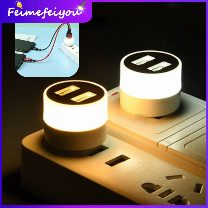mini usb led light bulb night lights with 2 usb ports for room Portable ...