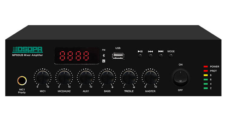 DSPPA MP60UB 60W Ultra-Thin Digital Mixer Amplifier c/w USB and BLUETOOTH | Lazada