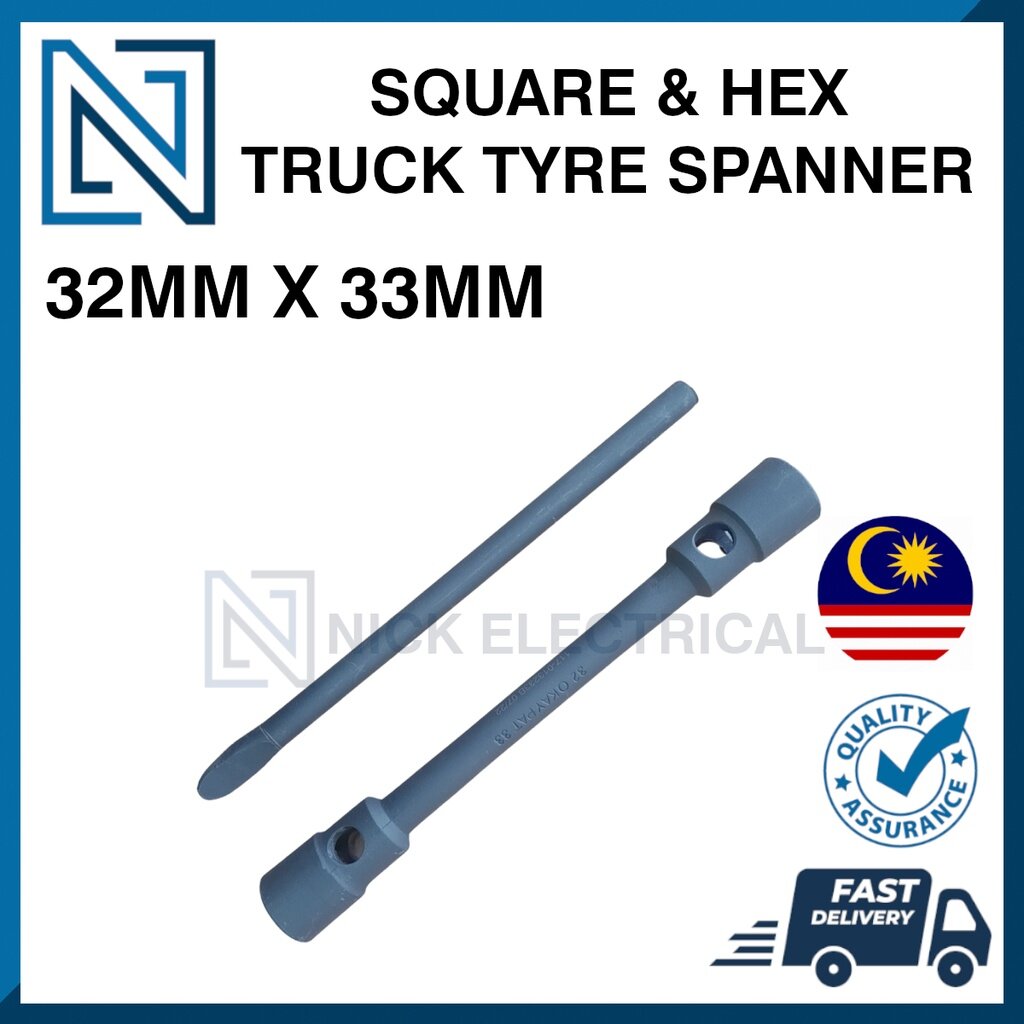 SQUARE & HEX TYRE SPANNER FOR LORRY HINO NISSAN UD ISUZU HICOM FUSO ...