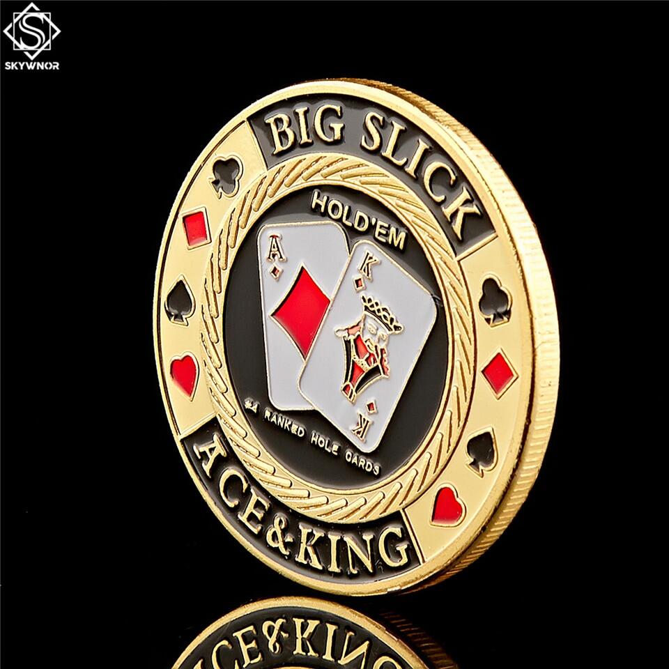 Gold Plated Coin The "Big Slick Ace&King" Casino Poker Chips Souvenir ...