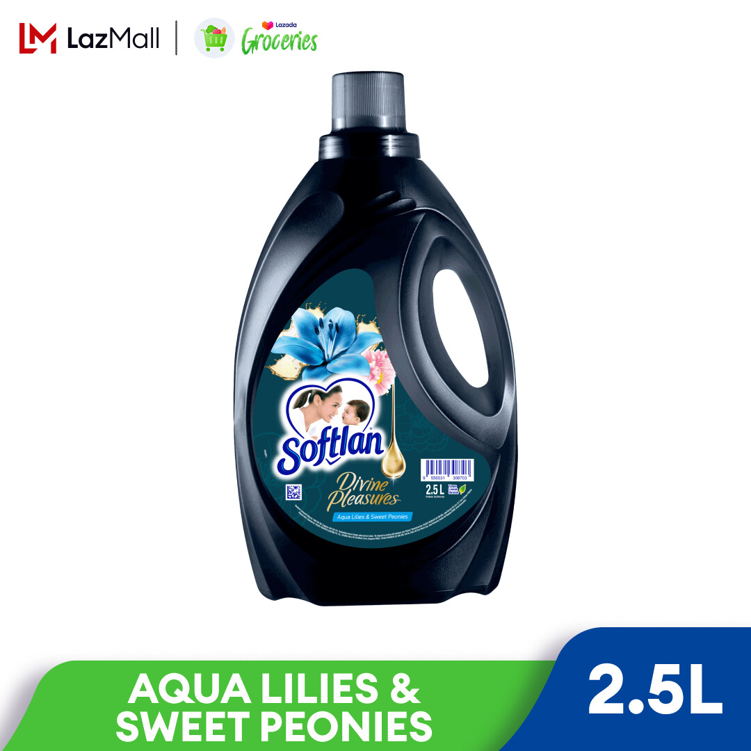Softlan Divine Pleasures Aqua Lilies & Sweet Peonies Fabric Softener 2.5L | Lazada