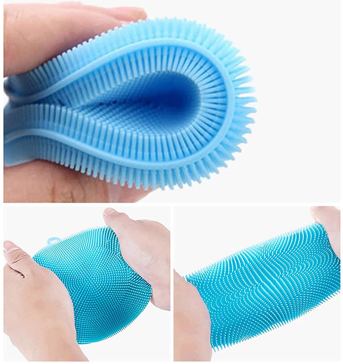 5 Pack Silicone Sponge Dish Brush Food Grade BPA Free Reusable Rubber ...