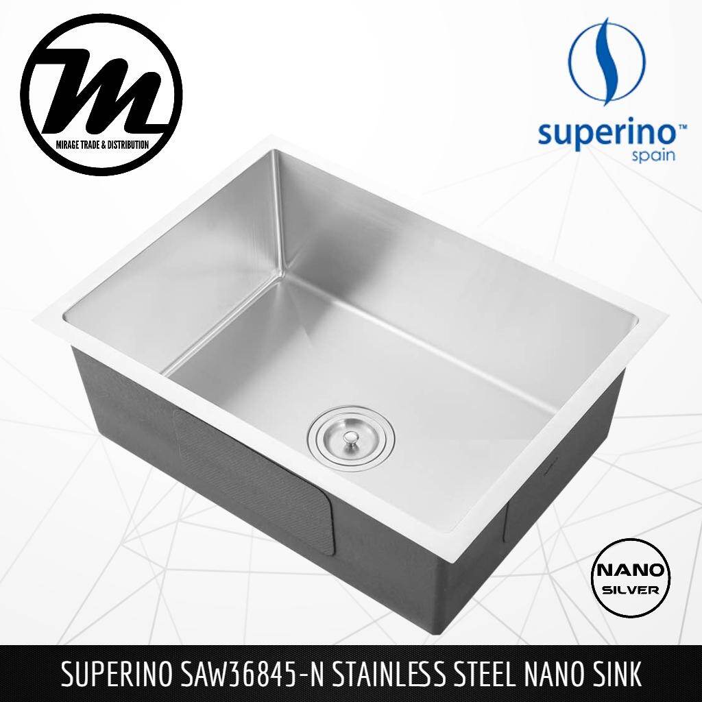SUPERINO SAW36845-N SUS304 Stainless Steel Nano Silver Kitchen Sink ...