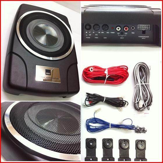 MBQ AW-800E 8"Amplified Subwoofer Car Underseat Subwoofer Slim Active ...