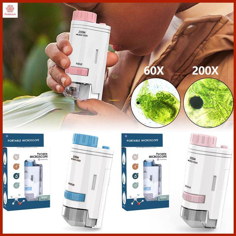 60-200x Pocket Microscope Electric Mini Microscope 60-200x Electric ...
