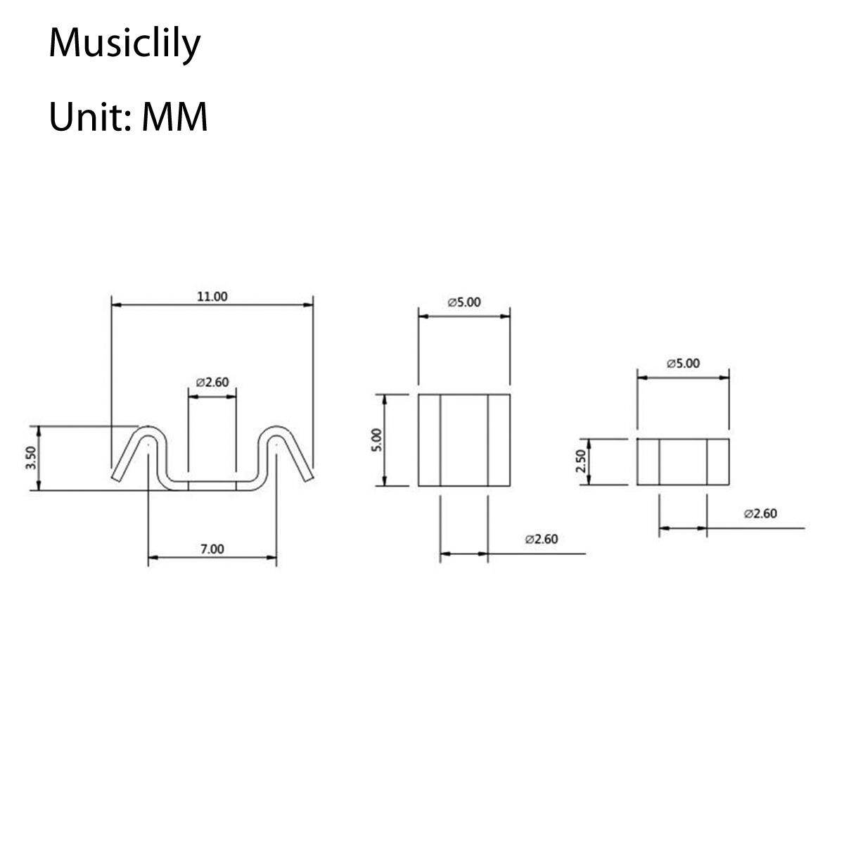 Musiclily Metal Vintage Style String Guides for Strat or Squier Style ...