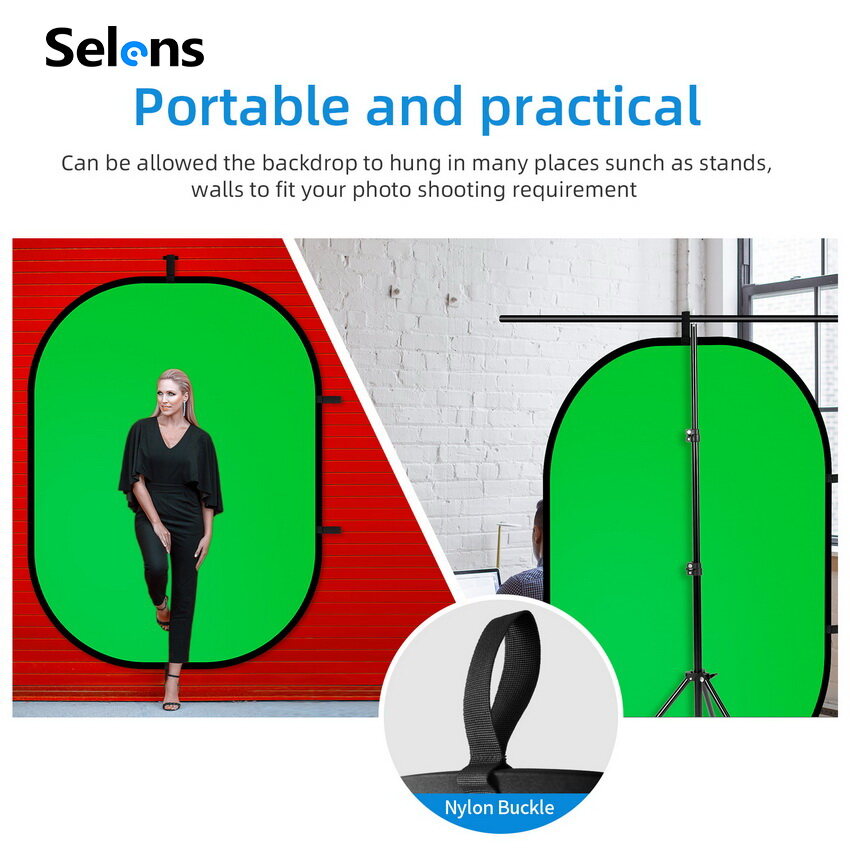 Selens สีเขียว Chromakey พื้นหลังของหน้าจอแผง Reversible พับ1.5X2M ...