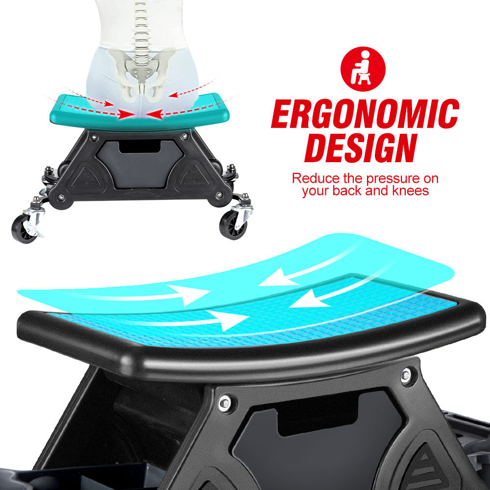 ONEVAN 300LBS Rolling Mechanic Stool Seat Car Detailing Stool Chair ...