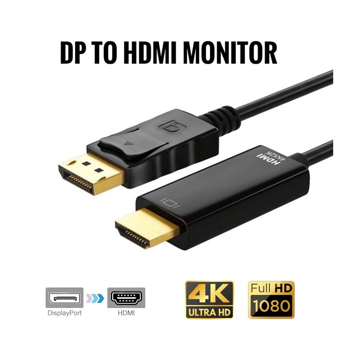 DisplayPort DP to HDMI 4K/1080P monitor TV projector Cable Converter ...