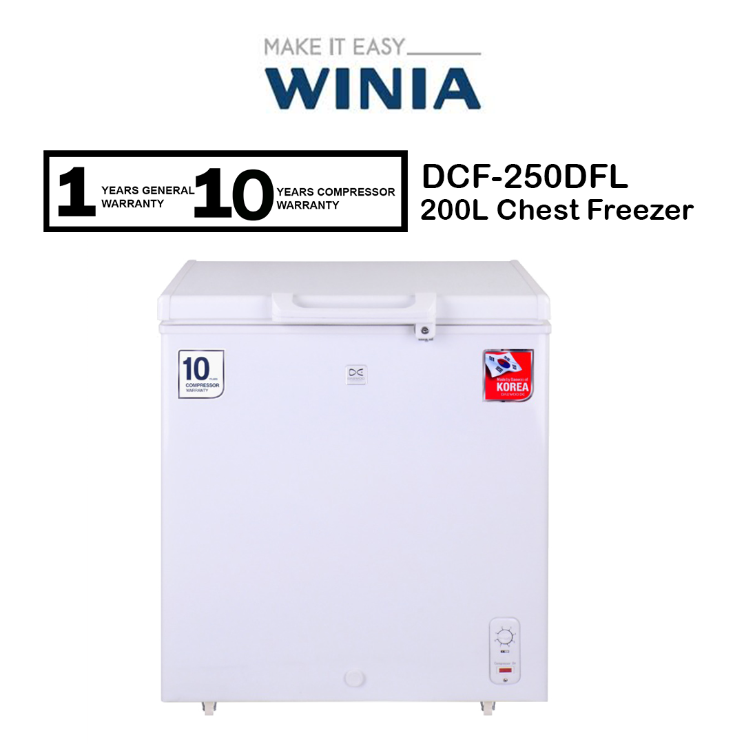 Winia 200L 1 Door 2 In 1 Chest Freezer DCF-250DFL LED Light DCF250DFL ...
