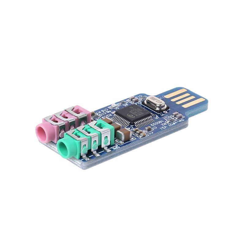 การ์ดเสียงฟรีไดรฟ์ USB CM108แล็ปท็อปคอมพิวเตอร์โมดูลการ์ดเสียงภายนอก ...