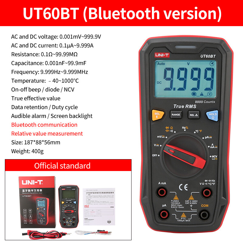 UNI-T UT60S UT60BT Handheld Digital Multimeter Tester True RMS Auto ...
