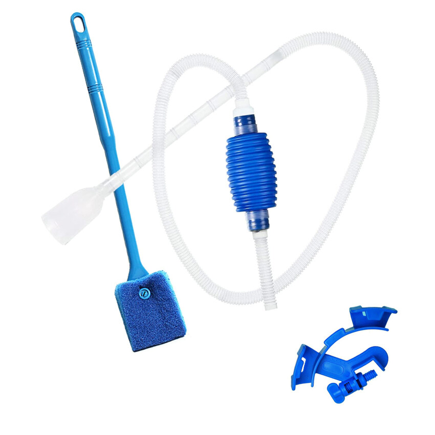 【In Stock】Aquarium Siphon Gravel Cleaner with Brush Hand Syphon Pump ...