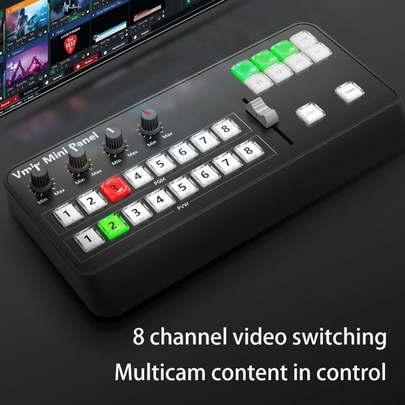 แผงควบคุม TYST Vmix Mini Switcher MIDI2.0สวิตช์บันทึกวิดีโอสำหรับ Vmix OBS การออกอากาศทางทีวี ...