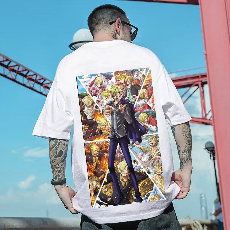 (S-8XL) 2022การ์ตูนญี่ปุ่นอะนิเมะลูฟี่แขนสั้นเสื้อยืดแบรนด์น้ำหลวมชายและหญิงที่มีสไตล์เดียวกัน ...