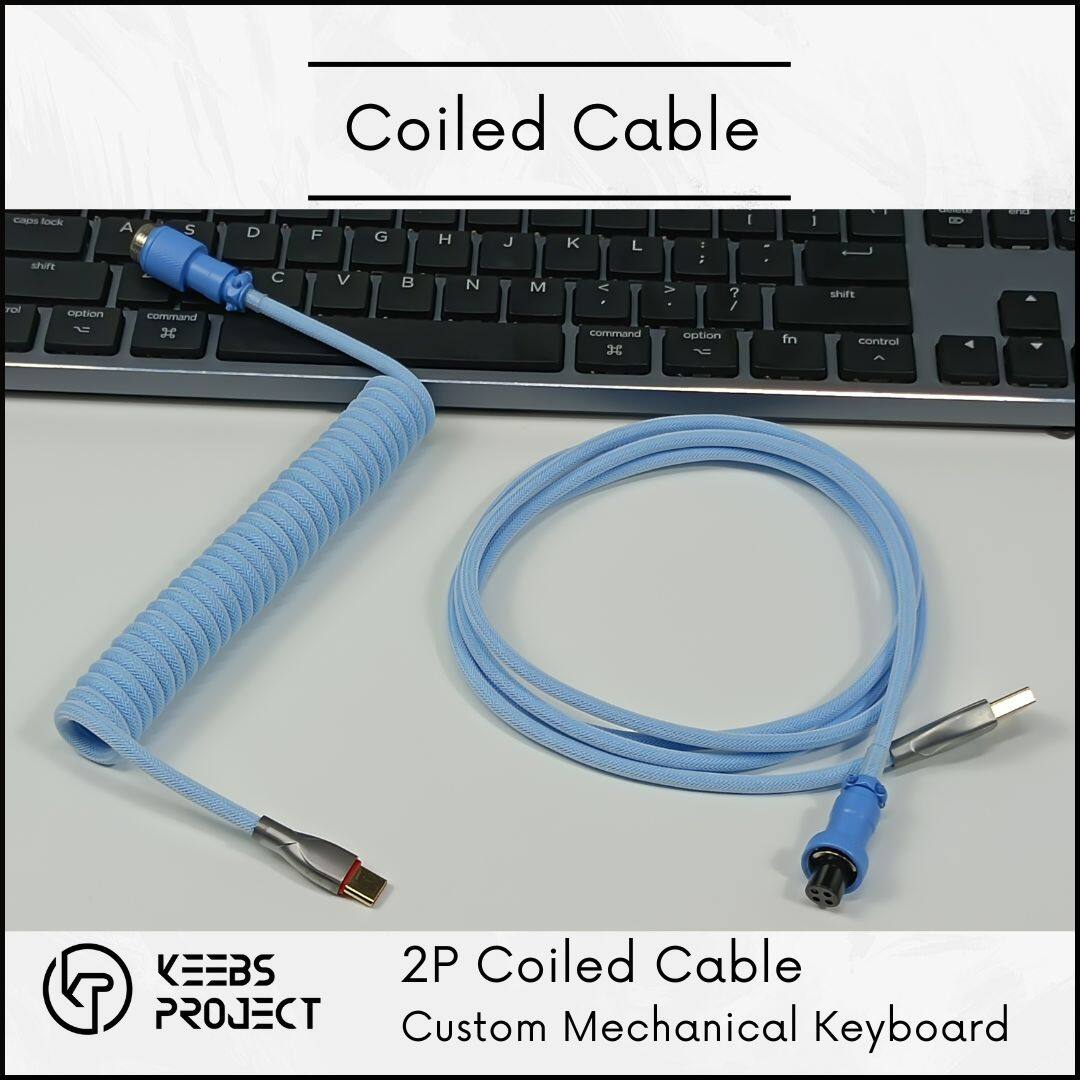 Custom Coiled Cable for mechanical keyboard Type C | white cable black ...