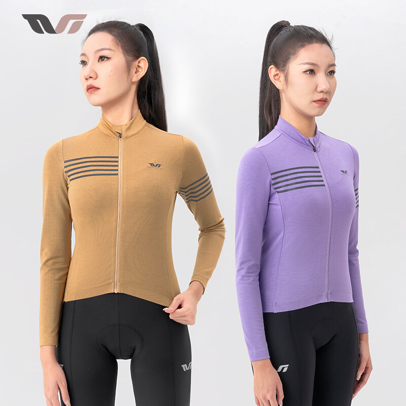 ROCKBROS TVI เสื้อเจอร์ซีย์นักปั่นผู้หญิงกันลมอบอุ่นแขนยาวเสื้อเจอร์ซีย์จักรยานมีกระเป๋าฤดูใบไม้ ...
