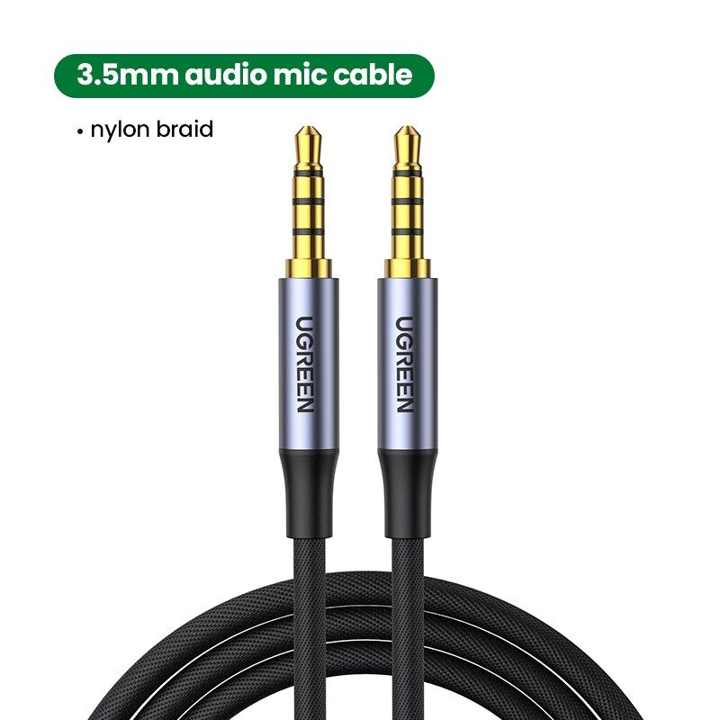 U`GREEN 3.5mm Aux Cable 4 Pole TRRS 4-Conductor Auxiliary Male to Male ...