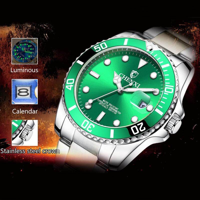 CHENXI 085 แฟชั่นนาฬิกาแบบทางการสำหรับนาฬิกาผู้หญิงสแตนเลส Luminous Pointer ปฏิทินกันน้ำควอตซ์ ...