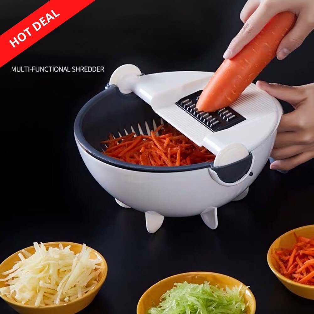 (READY STOCK MALAYSIA) 9IN1 Magic Rotate Vegetable Cutter With Drain ...