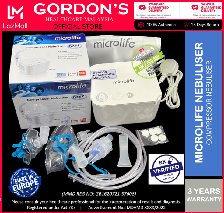 MICROLIFE COMPRESSOR NEBULIZER NEBULISER NEB 200 NEB200 压缩雾化器 Pemampat ...