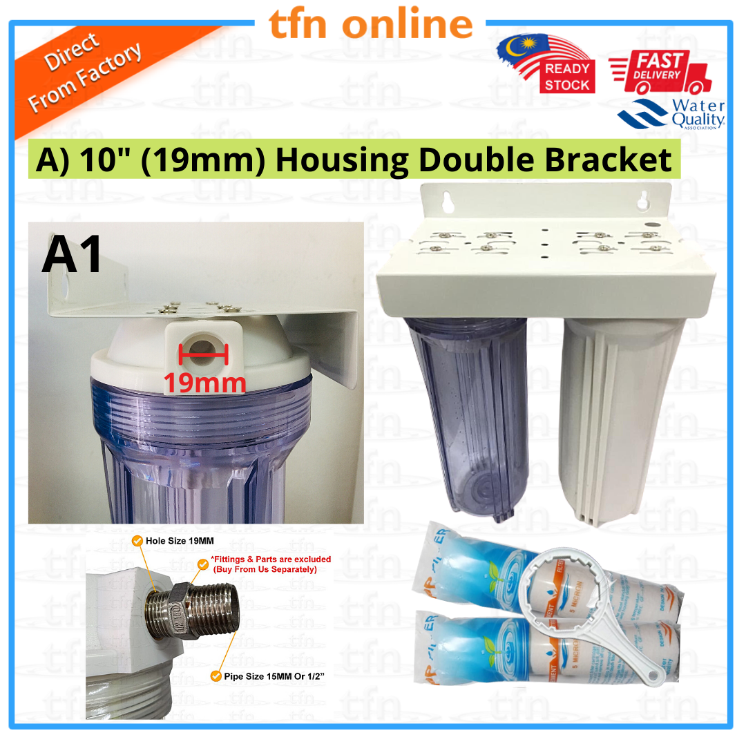TFN Double Housing Water Filter with Steel Bracket, Water Filter ...