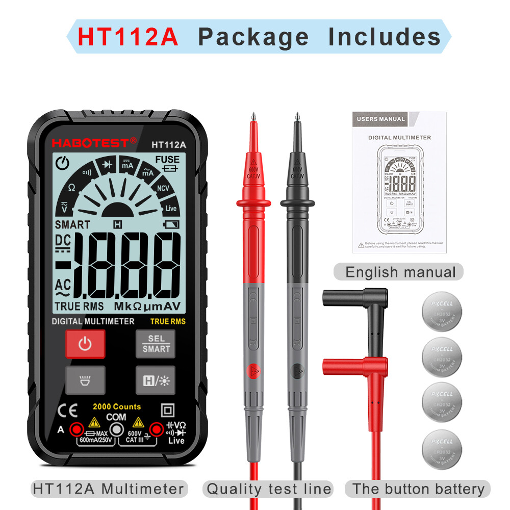 Multimeter Digital HABOTEST HT112 Multimetr Digital Range 1000V 10A ...
